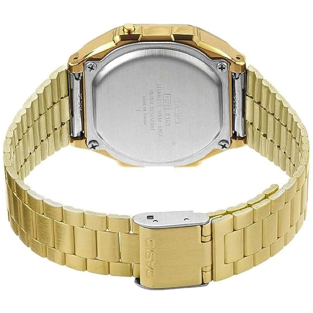 CASIO Unisex Multi-Function Gold-Tone Base Metal Bracelet Watch A-168W