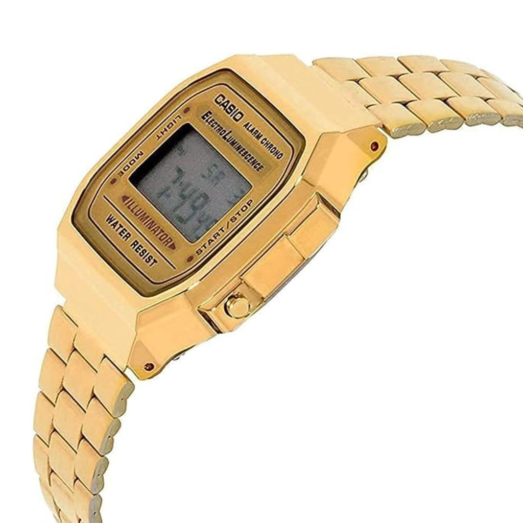CASIO Unisex Multi-Function Gold-Tone Base Metal Bracelet Watch A-168W
