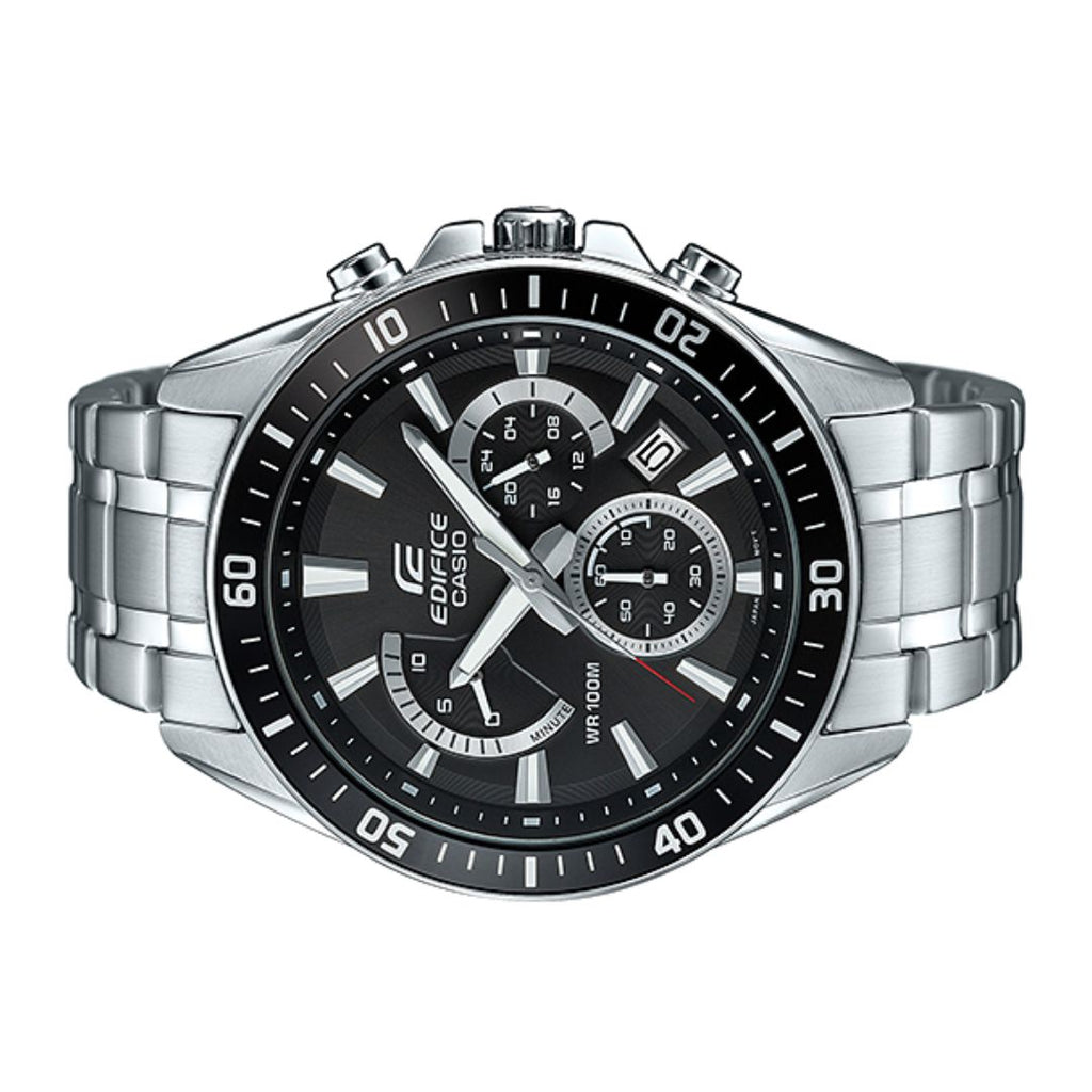 Casio EDIFICE Black and Silver Standard Chronograph Watch EFR-552D-1AV