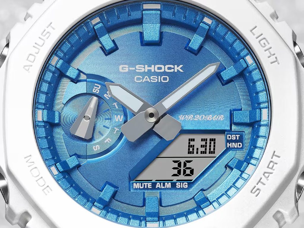 Casio GA-2100WS-7AER G-Shock Seasonal Collection 2023 Blue White Octag