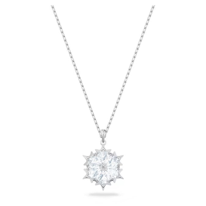 SWAROVSKI Magic pendant 5428432, Snowflake, White, Rhodium plated