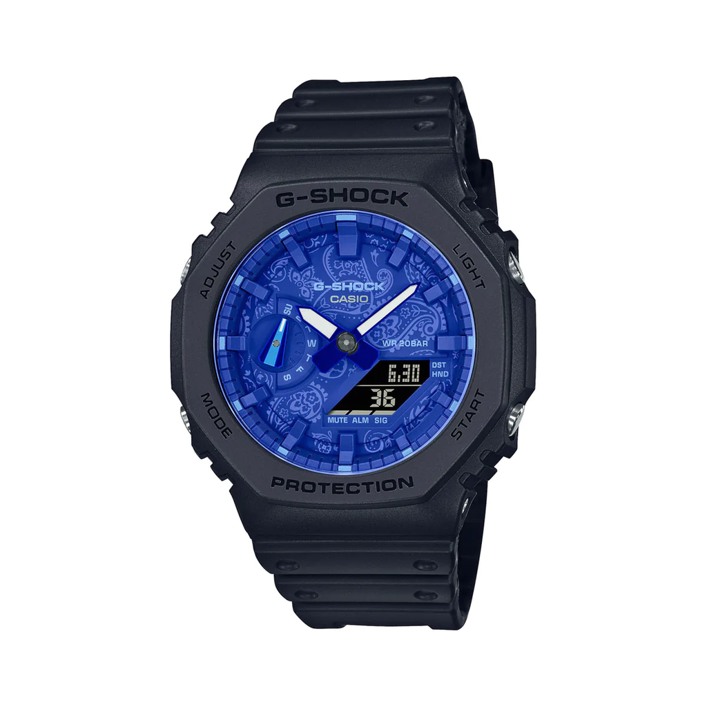 CASIO G-Shock Blue Paisley Series Black Resin Band Men Sports Watch #G