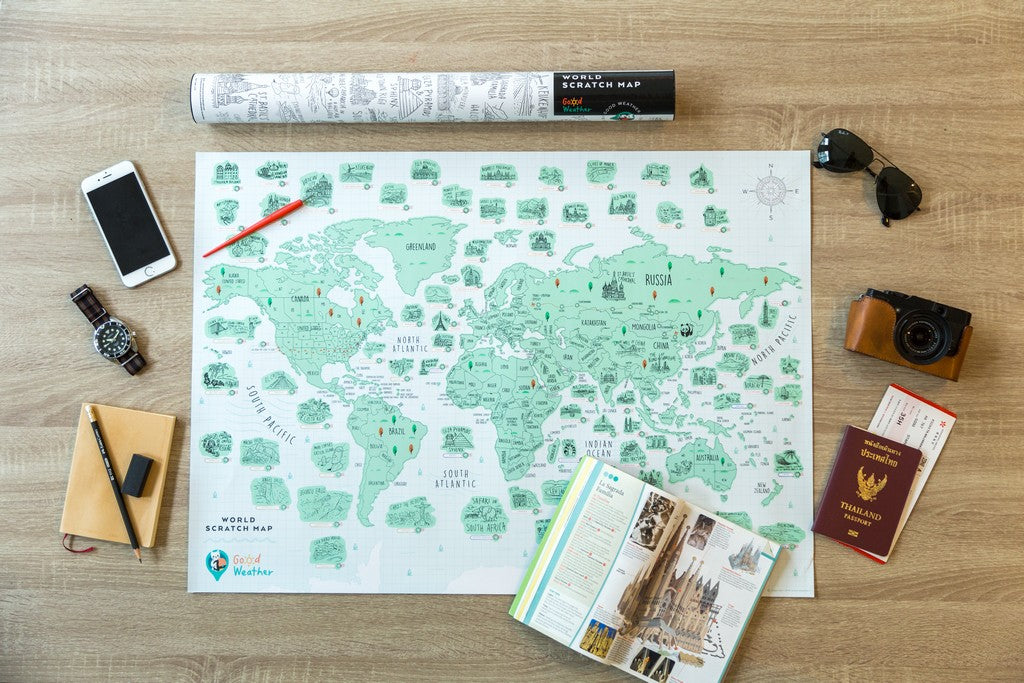 World Scratch Off Travel Map Personalized Poster
