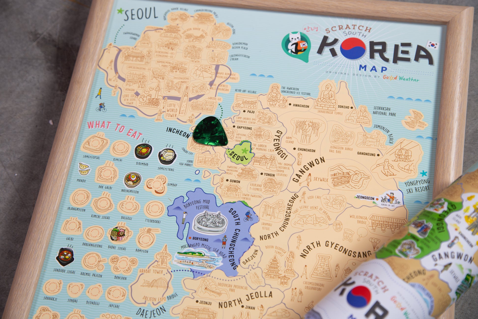 Korea Scratch Off Map - Travel to Korea Scratch Map