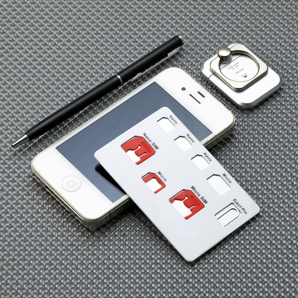 Sim Card Kit Holder - 3 in 1 Sim Adapter, Micro SIM and 3 Nano SIM Slo